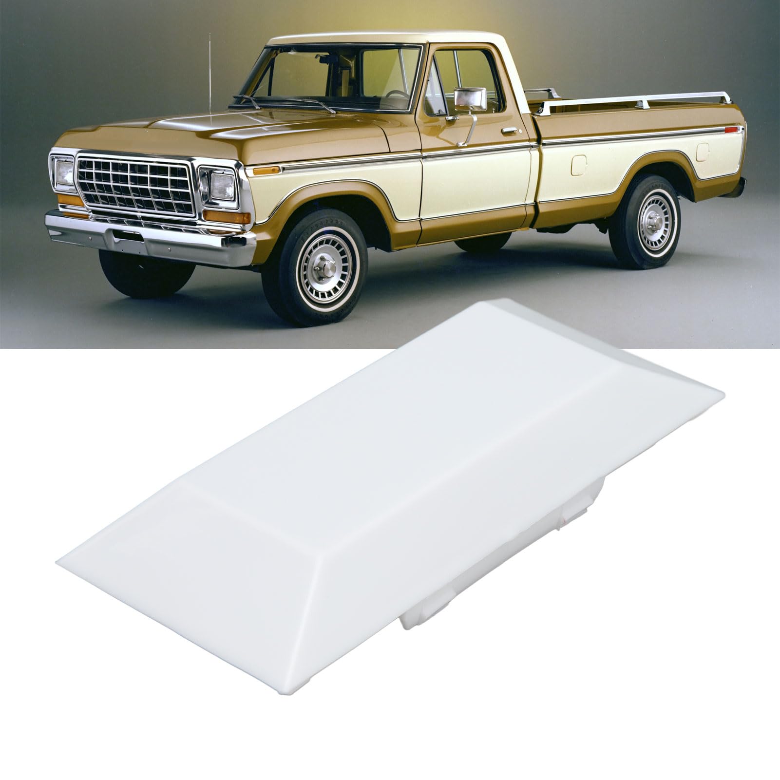Car Dome Light Lens, Car Dome Light Lens Sqaure Interior Overhead Dome Lamp Lens Cover Replacement for F鈥?00 Truck 1973 to 1979