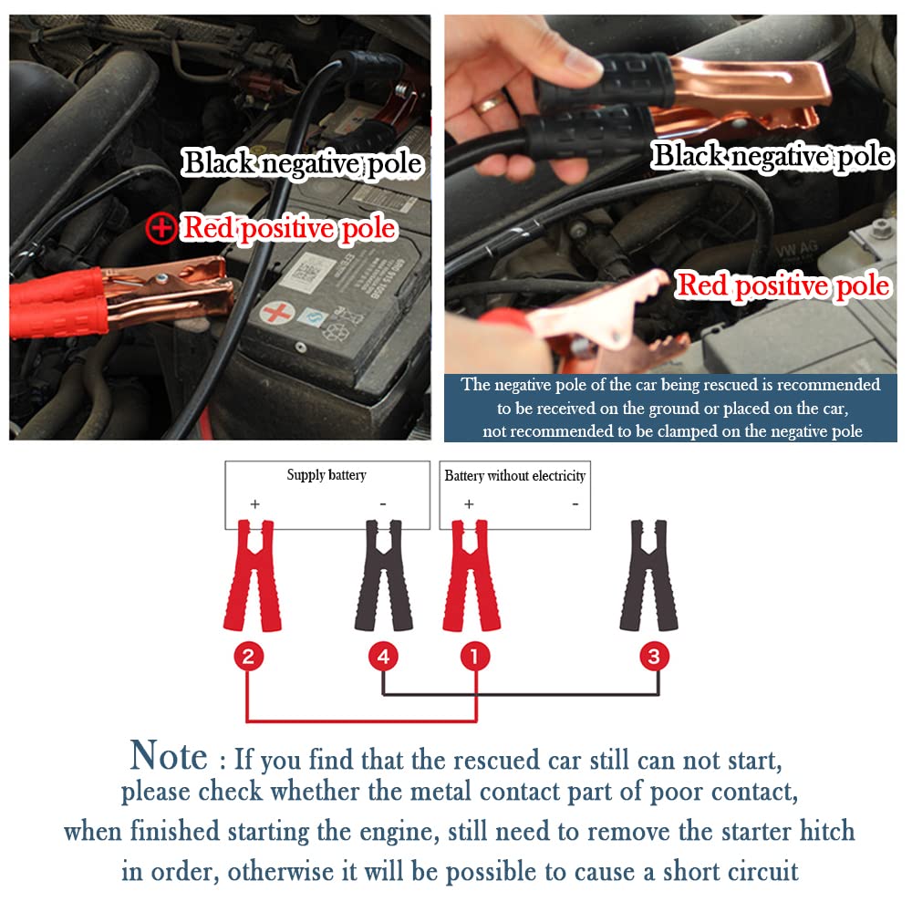 67" 150A Heavy Battery Duty Jumper Cables - Alligator Clips Electrical Battery Clamps for Emergency Roadside Assistance - Universal Jumper Cables for Car Truck Van Bus