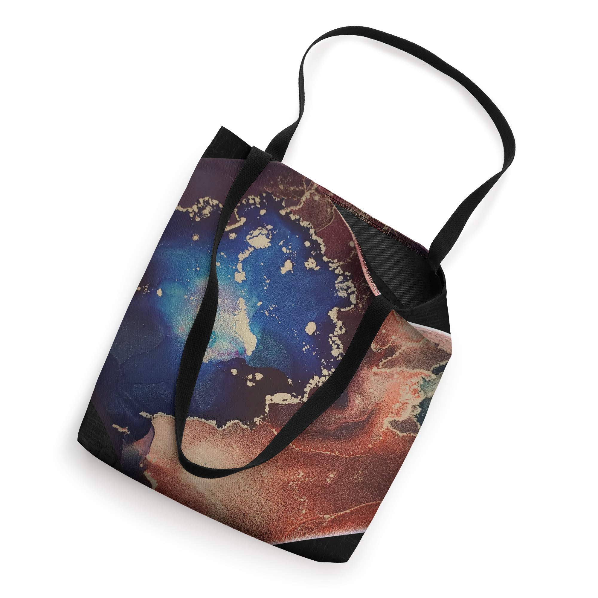 Dusty Rose & Blue Modern Art Alcohol Ink Distressed Pattern Tote Bag