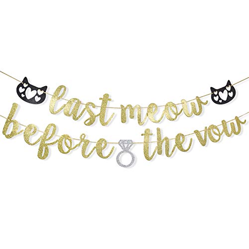 Last Meow Before the Vow Banner, Cat Lover Banner, Cat Themed Bachelorette Banner, Cat Hen Party Banner, Bridal Shower, Bachelorette,Engagement Party Decor