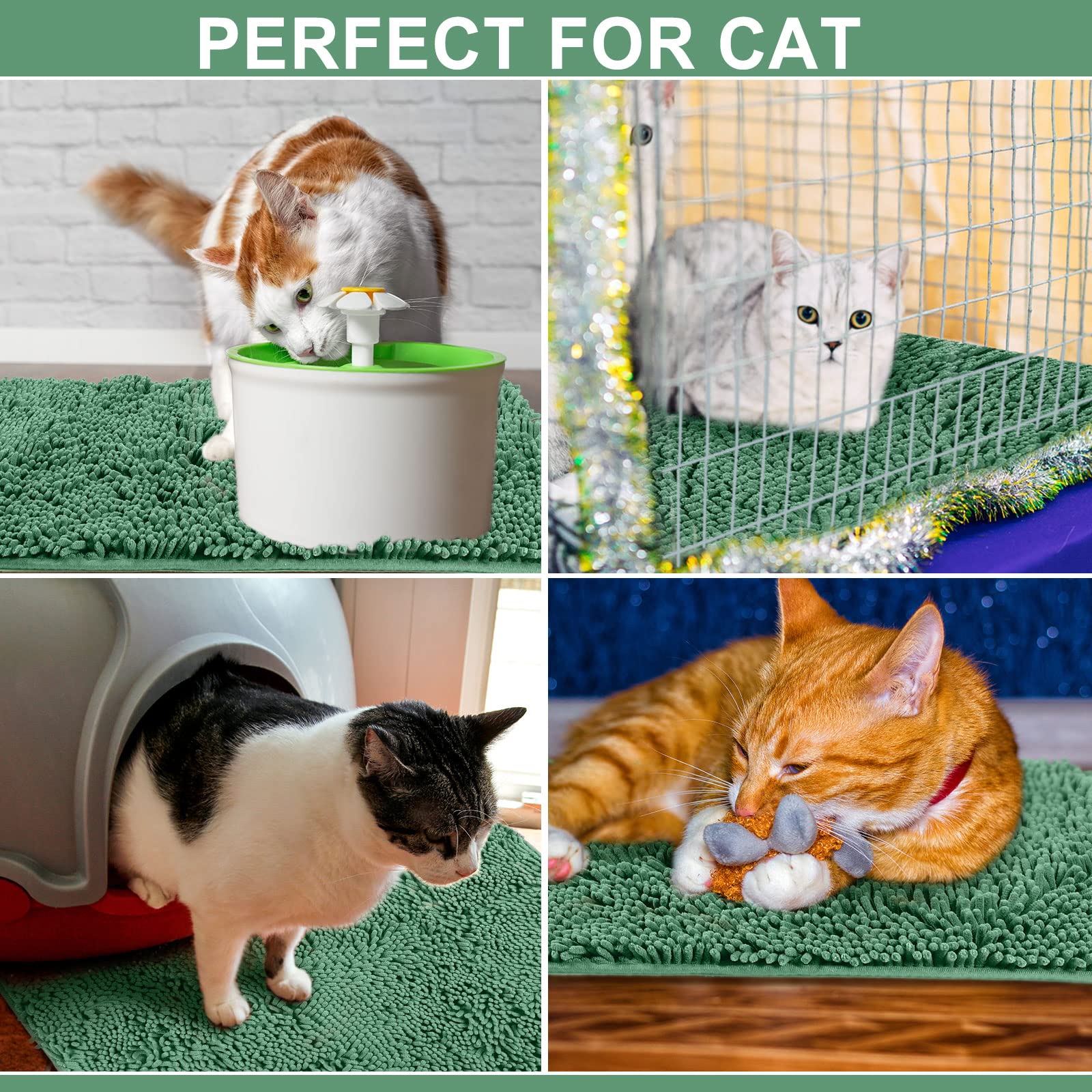 Chumia 3 Packs Guinea Pig Cage Liners Bedding Winter Warm Critter Nation Cage Liner for Rabbit Small Animals Cage Absorbent Pee Pad Supplies Bed Mat (Green,16 x 24 Inch)