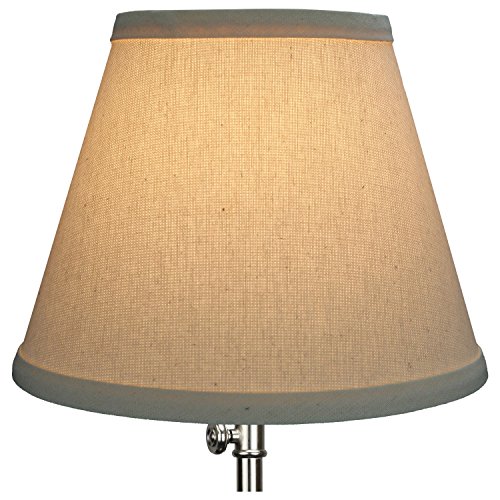 FenchelShades.com Lampshade 5" Top Diameter x 9" Bottom Diameter x 7" Slant Height with Clip-On Attachment for Standard Edison-Style Lightbulb (Linen Beige Homespun)