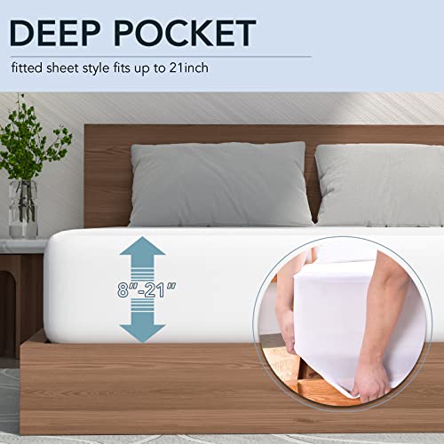 Full Size Mattress Protector 2 Pack Waterproof Mattress Cover Soft Breathable Noiseless Full Mattress Pad Cover Quilted Fitted with Deep Pocket Bed Covers for Pets Kids Adults Full 54"x 75"