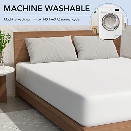 Full Size Mattress Protector 2 Pack Waterproof Mattress Cover Soft Breathable Noiseless Full Mattress Pad Cover Quilted Fitted with Deep Pocket Bed Covers for Pets Kids Adults Full 54"x 75"