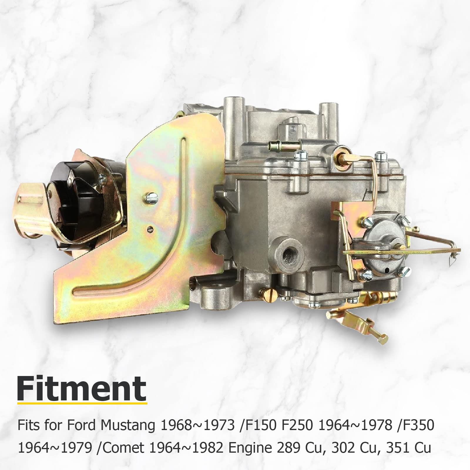 AUXMART 2 Barrel Carburetor Carb for Ford 289 302 351 Cu F100 F250 F350 Mustang Engine 289 302 351