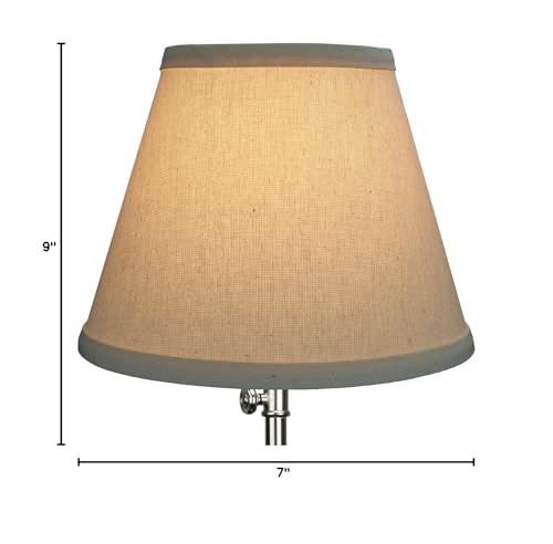 FenchelShades.com Lampshade 5" Top Diameter x 9" Bottom Diameter x 7" Slant Height with Clip-On Attachment for Standard Edison-Style Lightbulb (Linen Beige Homespun)