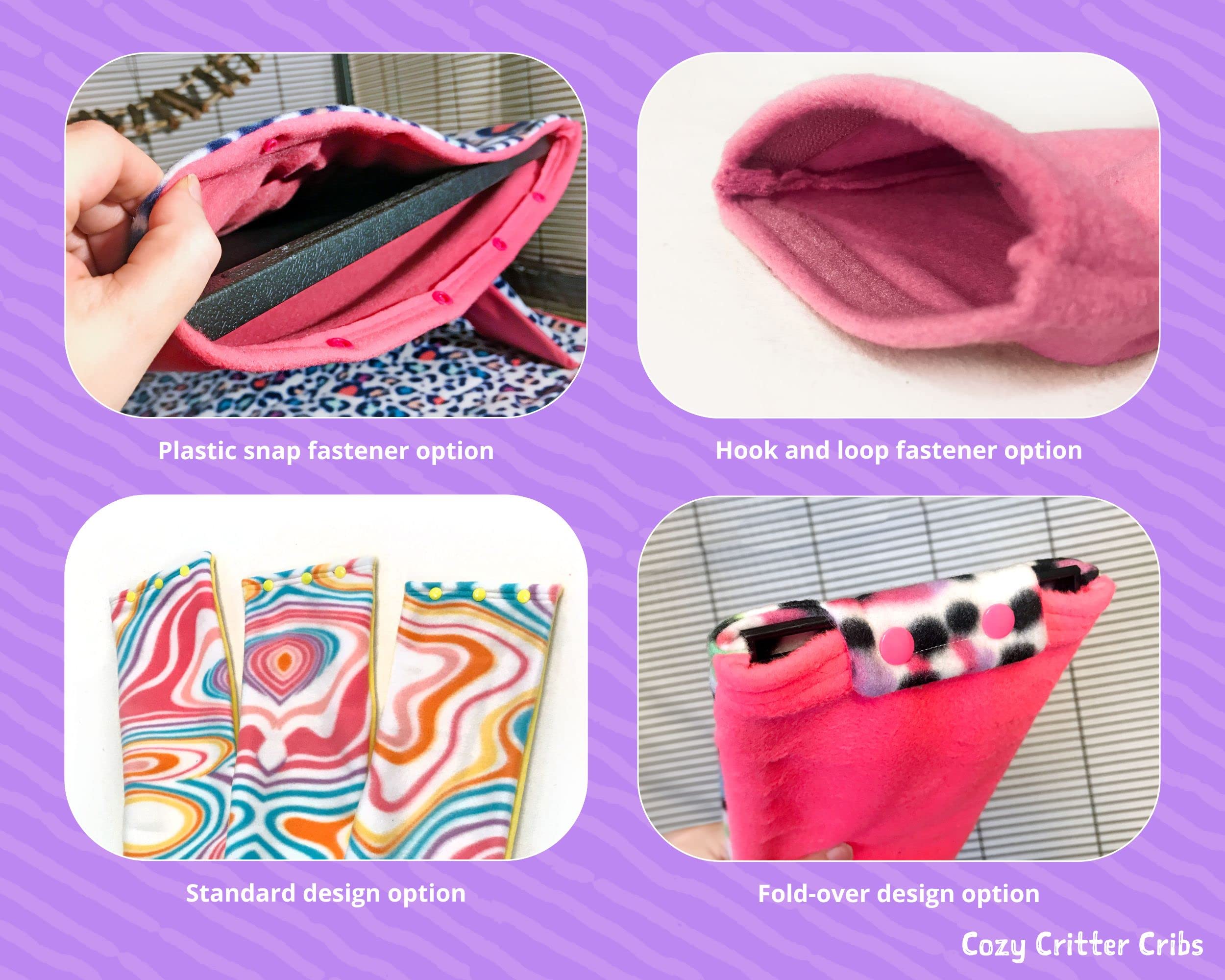 Patterned Fleece Ramp Covers for Small Animal Cages, 3 Pack, Customizable & Handmade, Midwest Critter Nation, Prevue Feisty Ferret
