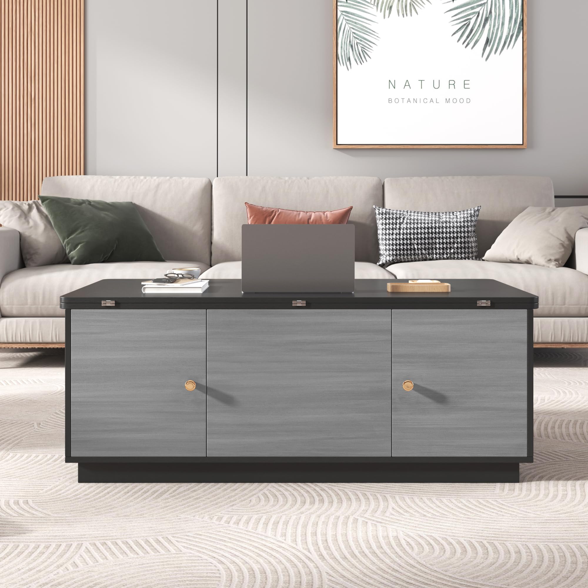 Lift Top Coffee Table with Storage Extendable Desktop, Perfect for Living Room