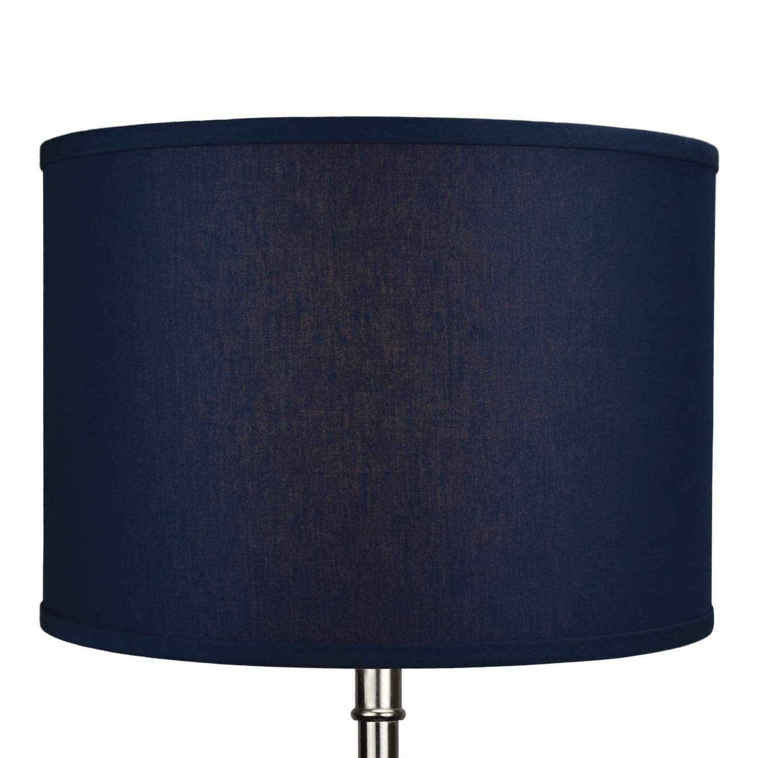 FenchelShades.com 16" Top Diameter x 16" Bottom Diameter 11" Height Cylinder Drum Lampshade USA Made (Navy Blue)