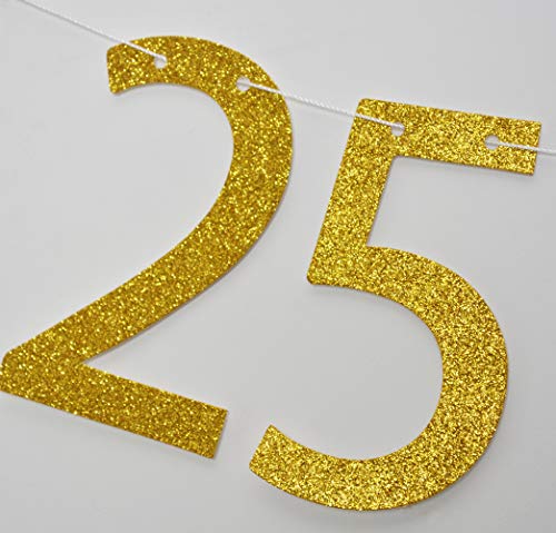 FOZEE I'm 25 Bitches Gold Glitter Banner for Happy 25th Birthday Party Decorations (Gold)