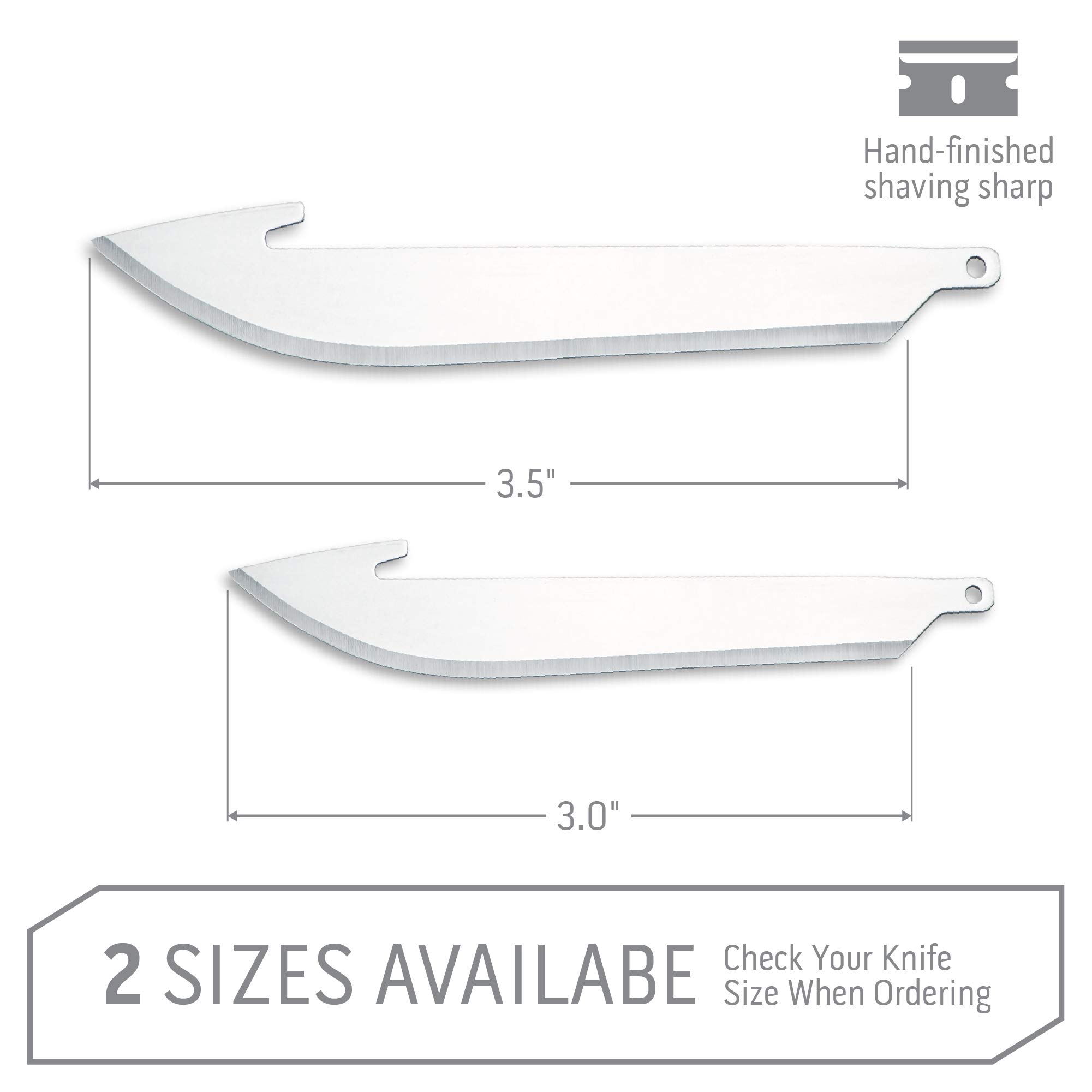 OUTDOOR EDGE 3.0" RazorSafe Replacement Drop-Point Knife Blades, 6 Pieces