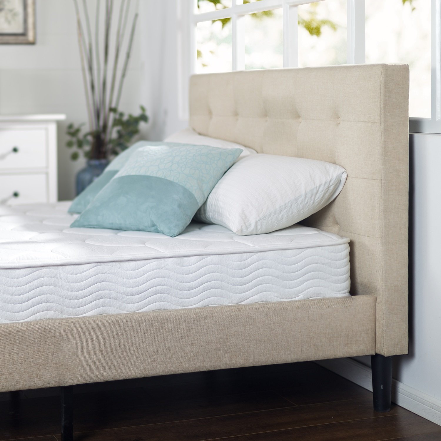 ZINUS 8 Inch Quilted Pocket Spring Mattress Bed-in-a-Box, Twin XL, White
