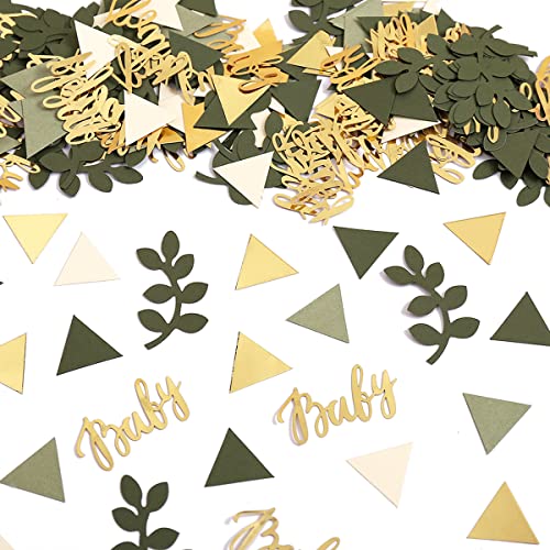 300 Pcs Greenery Baby Shower Decorations Baby Shower Confetti for Tables Sage Green Table Scatter Confetti with Eucalyptus for Wedding Birthday Baby Shower Gender Reveal Party Supplies๏ผGreen๏ผ