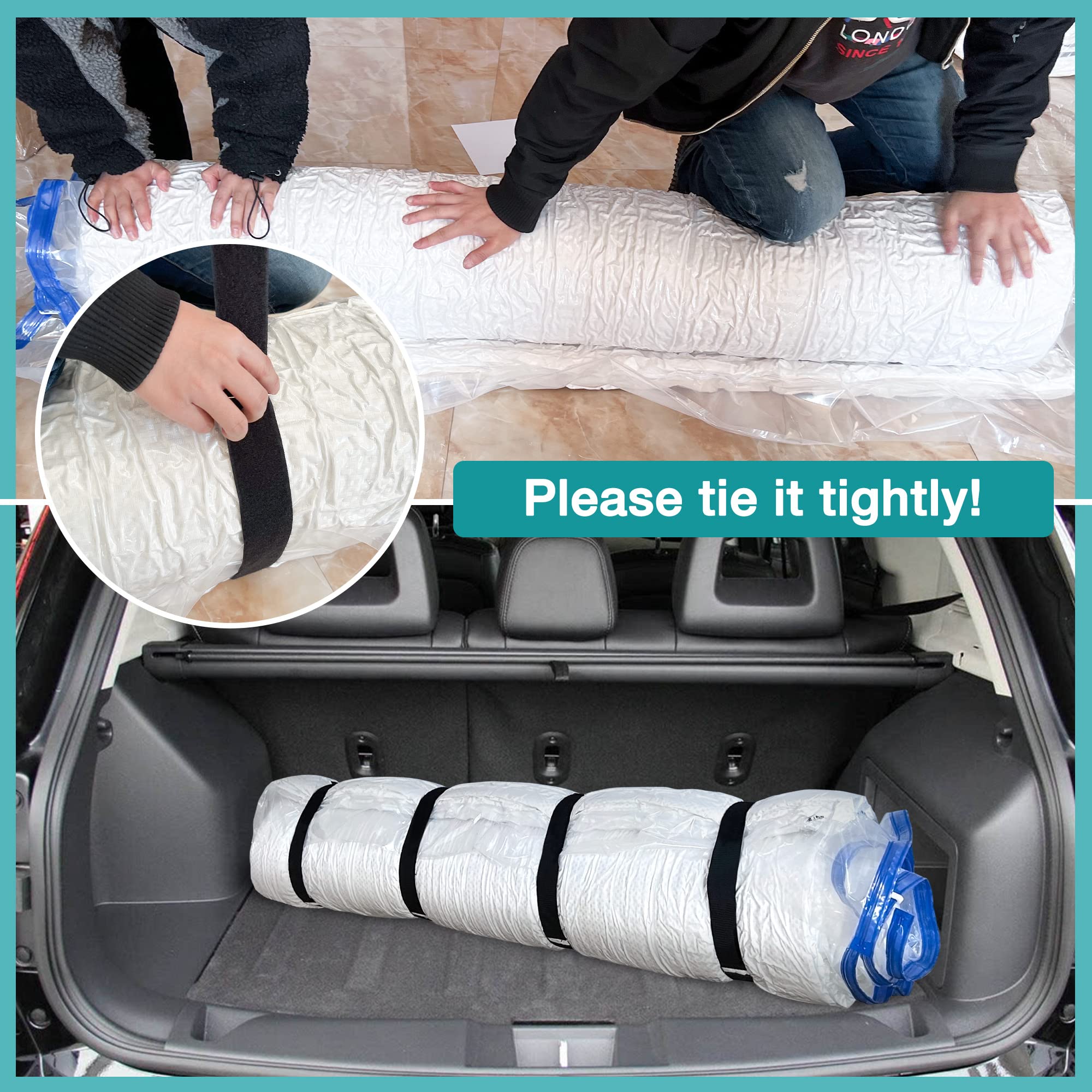 Queen/Full Mattress Vacuum Bag for Moving and Storage, Memory Foam Latex Mattress Storage Bags Full Queen Size for Mattress up to 14 Inches