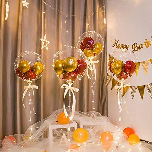 10 PCS Bobo Balloons,24 inch Clear Bubble Balloon,3.7 Inch Wide Mouth Design to Stuffing Gifts for Christmas Wedding Birthday Party Decorations,Balloon Stuffing Machine Dedicated