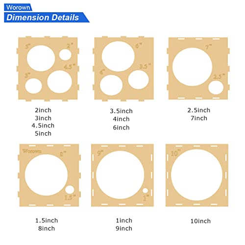Worown 14 Holes Collapsible Wood Balloon Sizer Box, 1-10 Inch Balloon Sizer Cube, Balloon Size Measurement Tools for Balloon Arches, Balloon Columns, Balloon Decorations