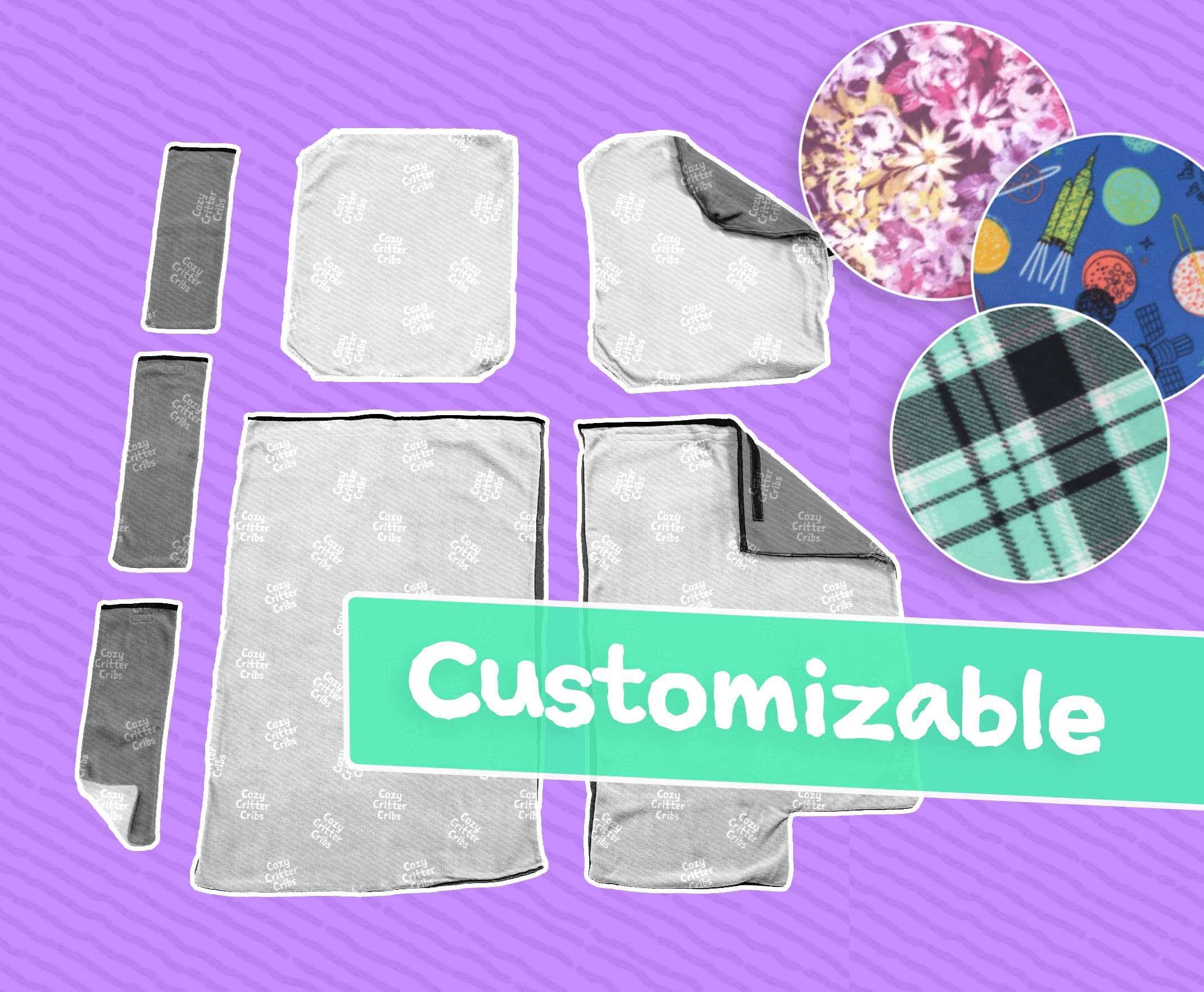 Customizable 7-piece Cage Liner Set for Midwest Double Critter/Ferret Nation | Rats, Sugar Gliders, Ferrets, Chinchillas
