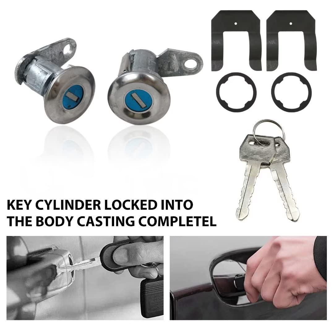 Gxcdizx 2 Door Lock, Cylinders, 2 Keys, 2Clips & 2 Gaskets for 1965-1979 Ford F-250 F-100 Bronco Custom Courier F-150 E-250