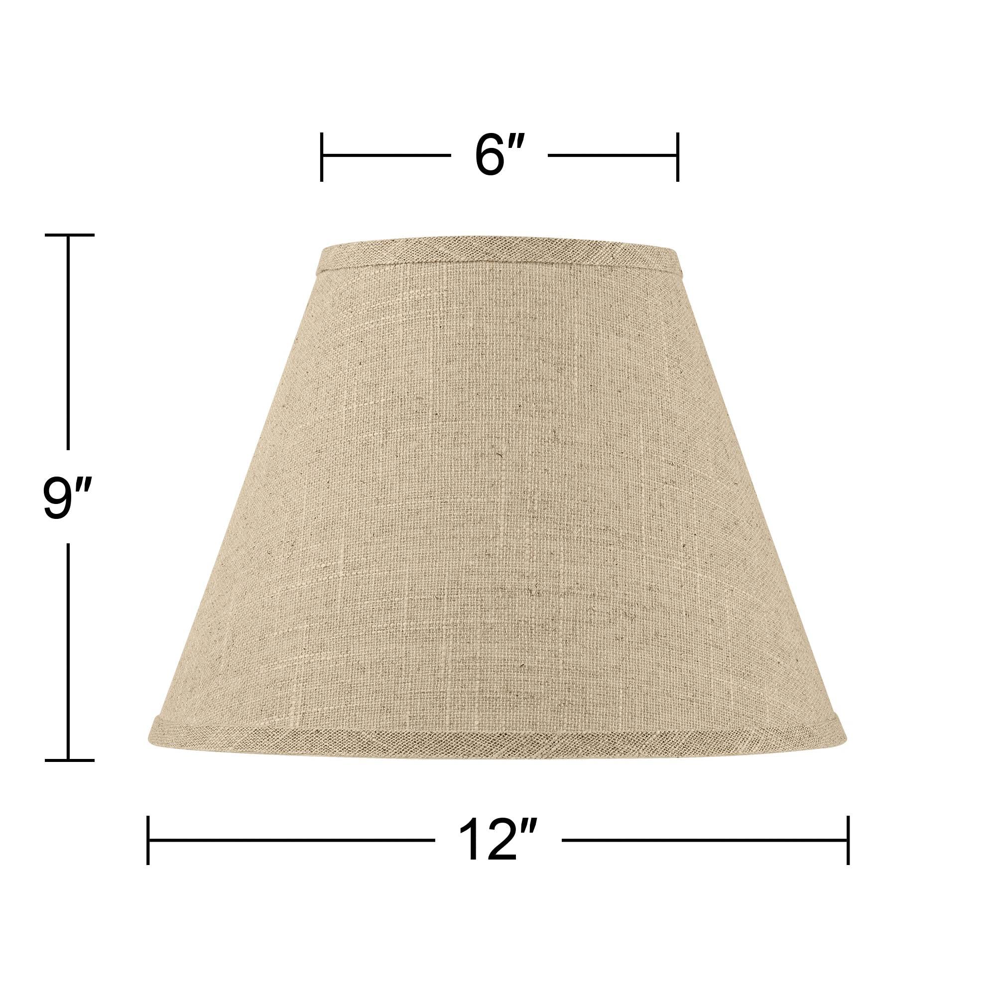 Fine Burlap Small Empire Shape 6" Top x 12" Bottom x 9" Slant (Spider) Replacement with Harp and Finial - Springcrest