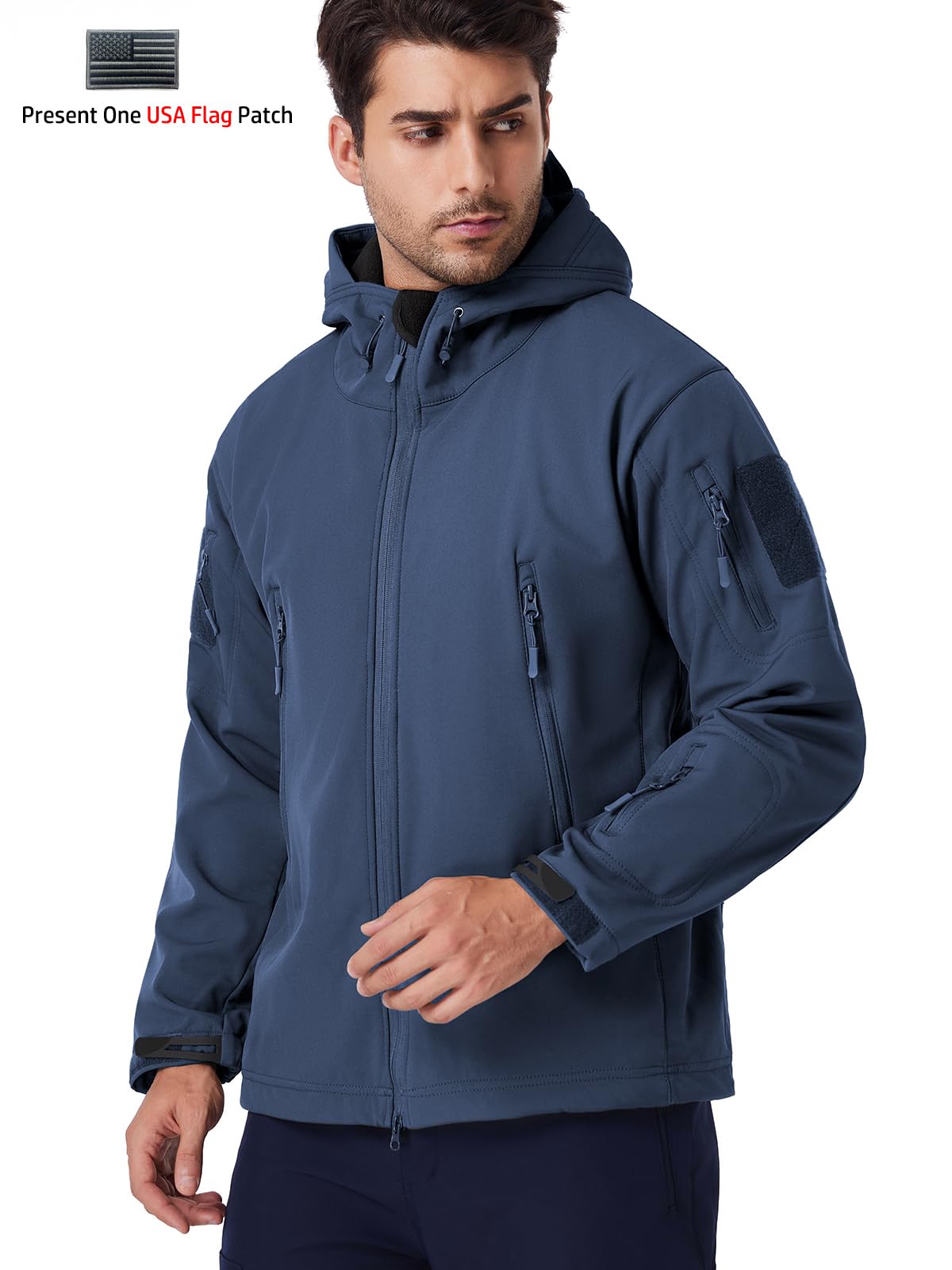 ReFire Gear Men's Army Special Ops Military Tactical Jacket Softshell Fleece Hooded Outdoor Coat