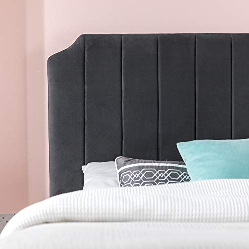 ZINUS Charlotte Upholstered Platform Bed Frame, Mattress Foundation, Wood Slat Support, No Box Spring Needed, Easy Assembly, King