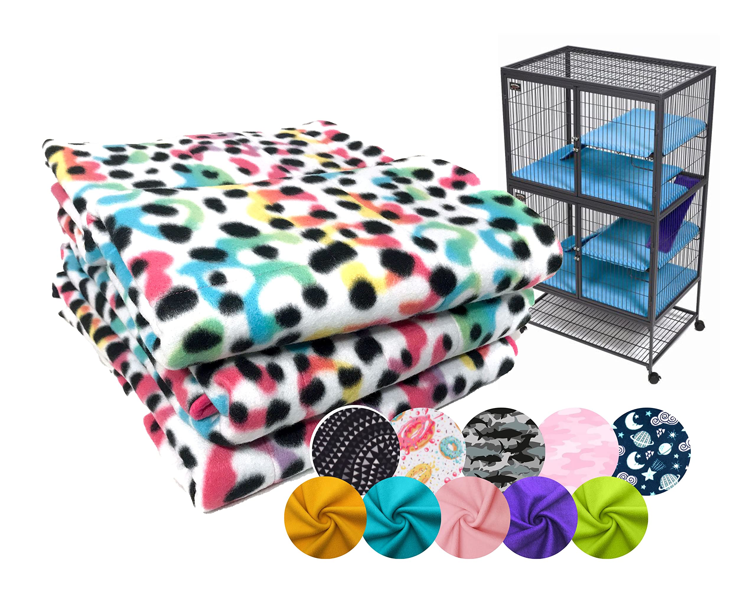 Customizable 7-piece Cage Liner Set for Midwest Double Critter/Ferret Nation | Rats, Sugar Gliders, Ferrets, Chinchillas