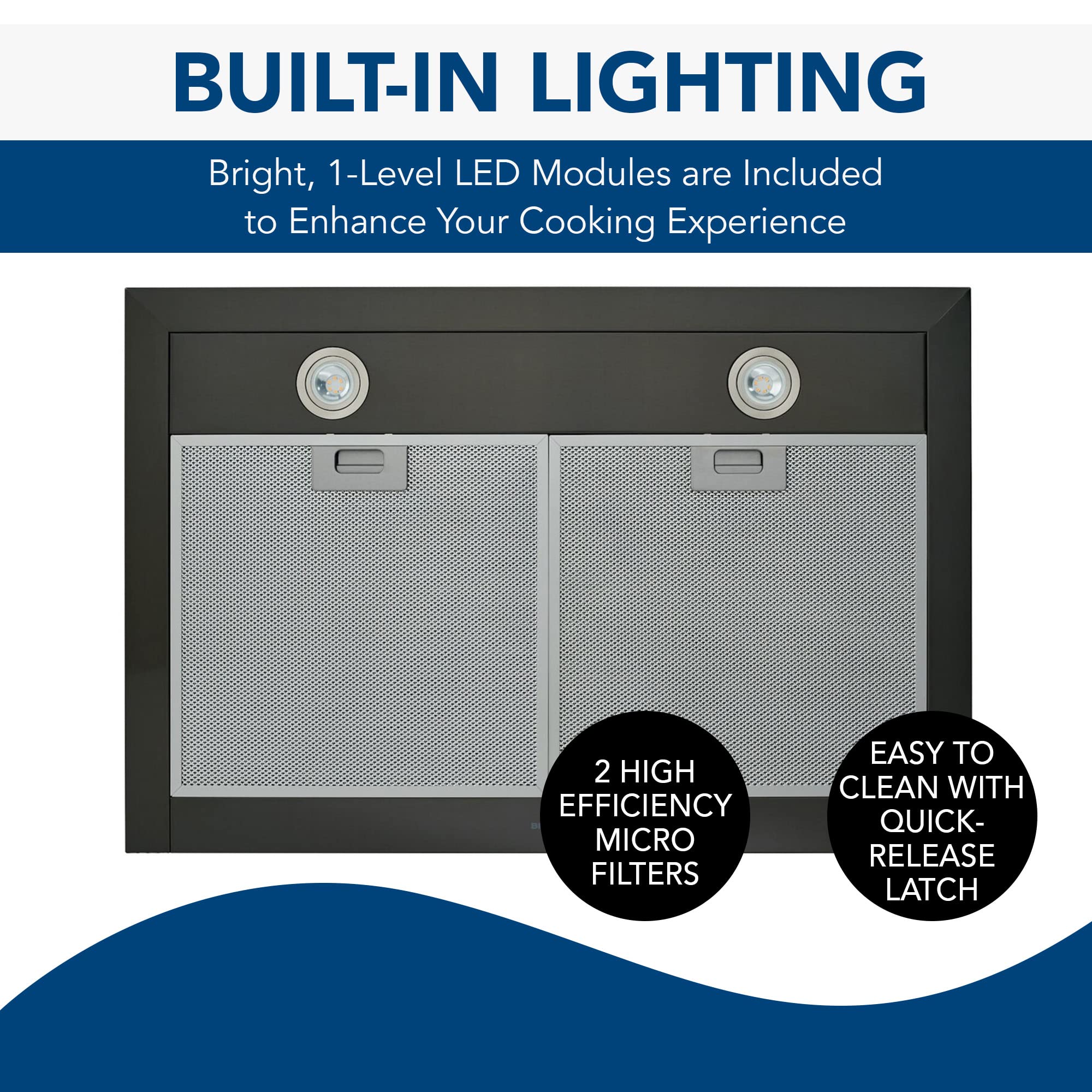 Broan-NuTone BWS1304BLS Range Hood, 30-Inch, Black Stainess Steel