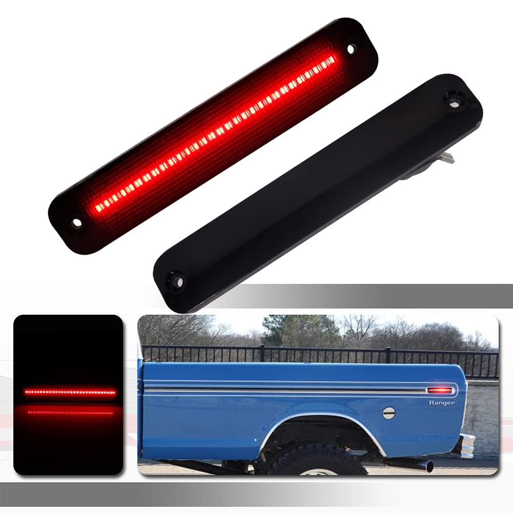 Tonsya Full Red Led Lamp Smoked lamps kit Compatible With 1973-1991 Ford E100 E150 E250 E350 F100 F150 F250 F350 F350 F500 Replace OEM Rear Bumper Side Marker Lights