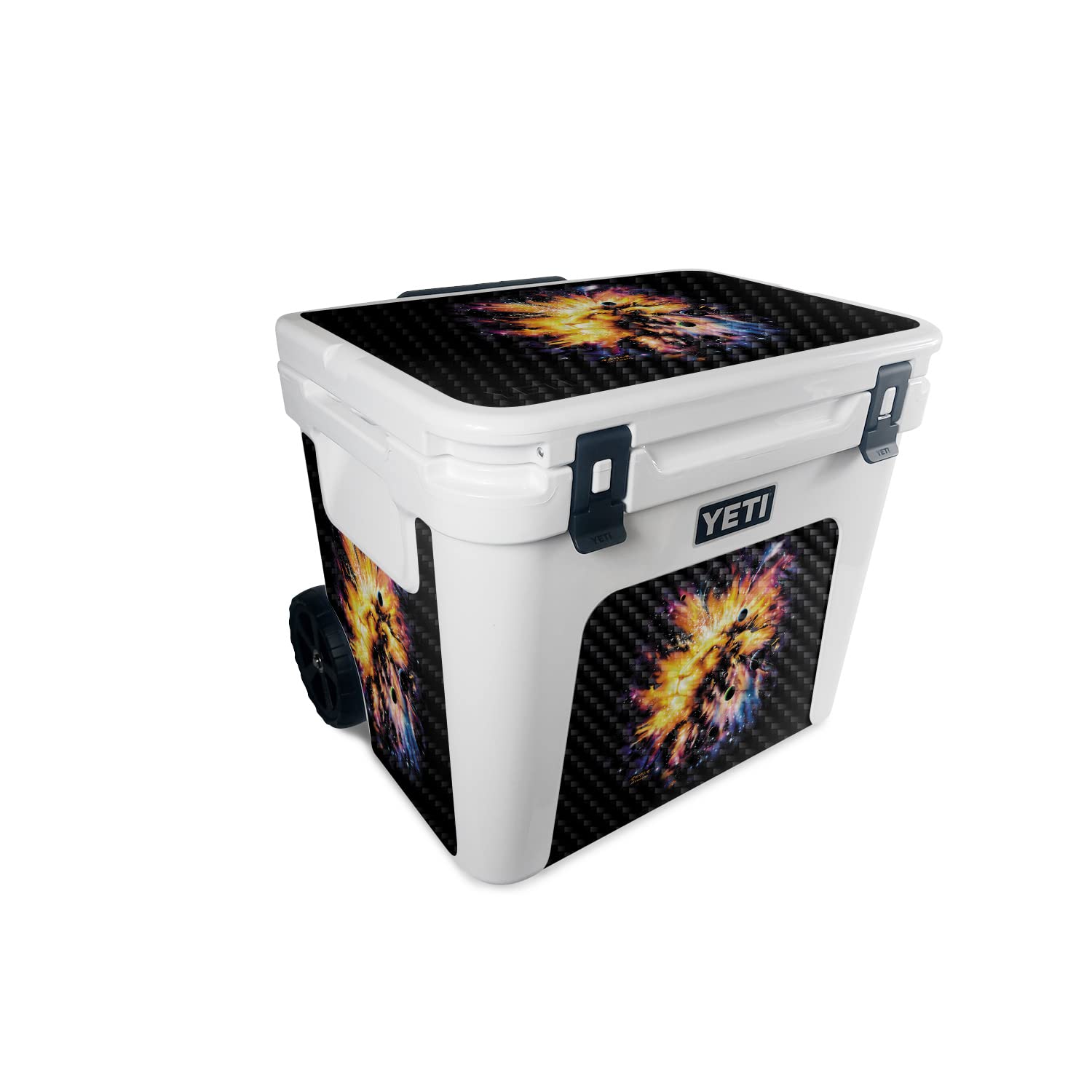 MightySkins Carbon Fiber Skin Compatible With Yeti Roadie 60 Wheeled Cooler - Leo Galaxy | Protective, Durable Textured Carbon Fiber Finish | Easy To Apply, Remove, and Change Styles | Made in the USA