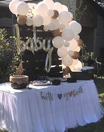 Besttt-Seller 46 Inch White Gold Baby Script Balloon banner baby shower decoration foil balloons