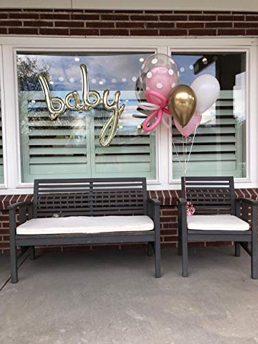 Besttt-Seller 46 Inch White Gold Baby Script Balloon banner baby shower decoration foil balloons