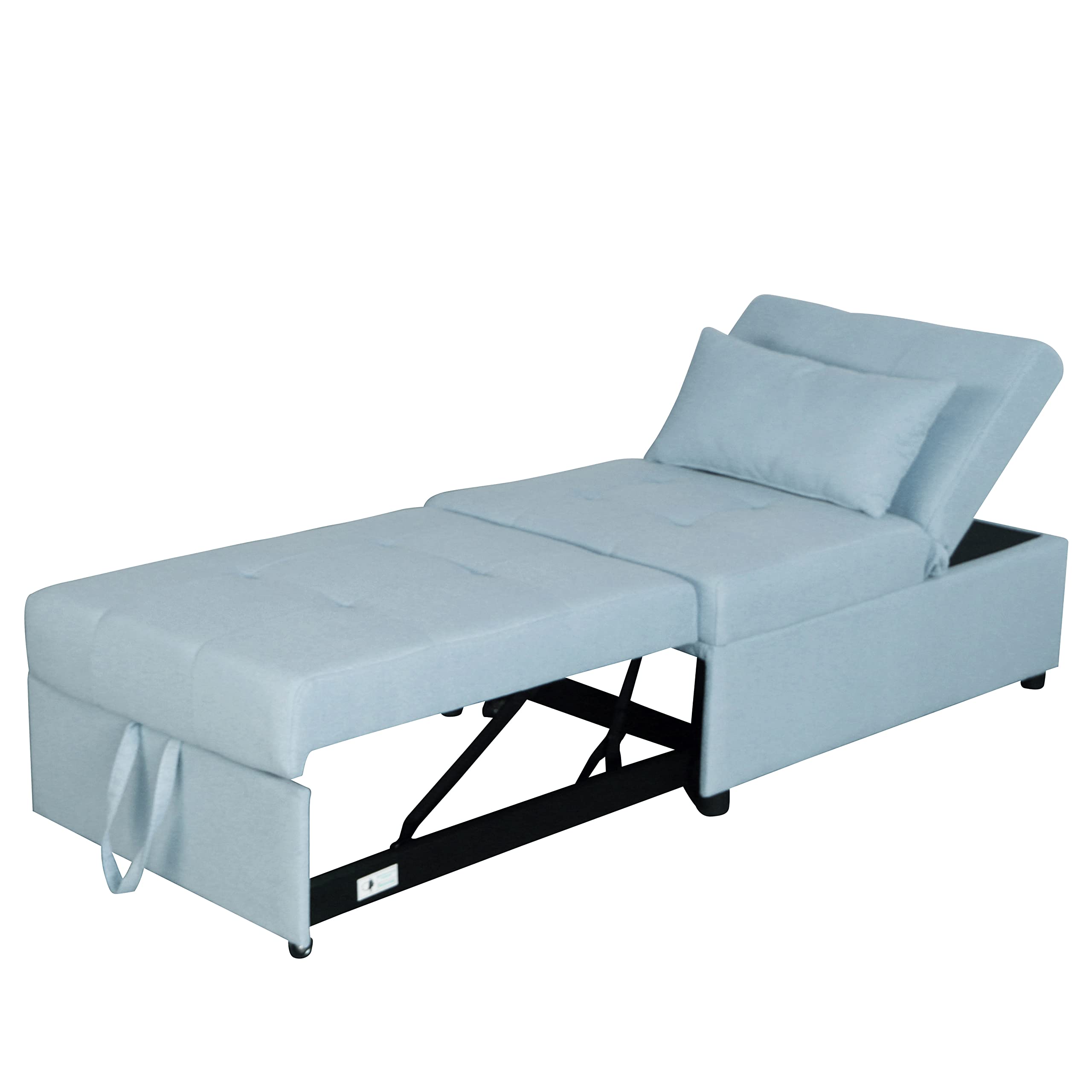 Morhome Convertible, Sleeper 4-in-1 Multi-Function Folding Ottoman Sofa Adjustable Backrest, 264 Pounds Weight Capacity, Single Bed Chair for Small Space, Green
