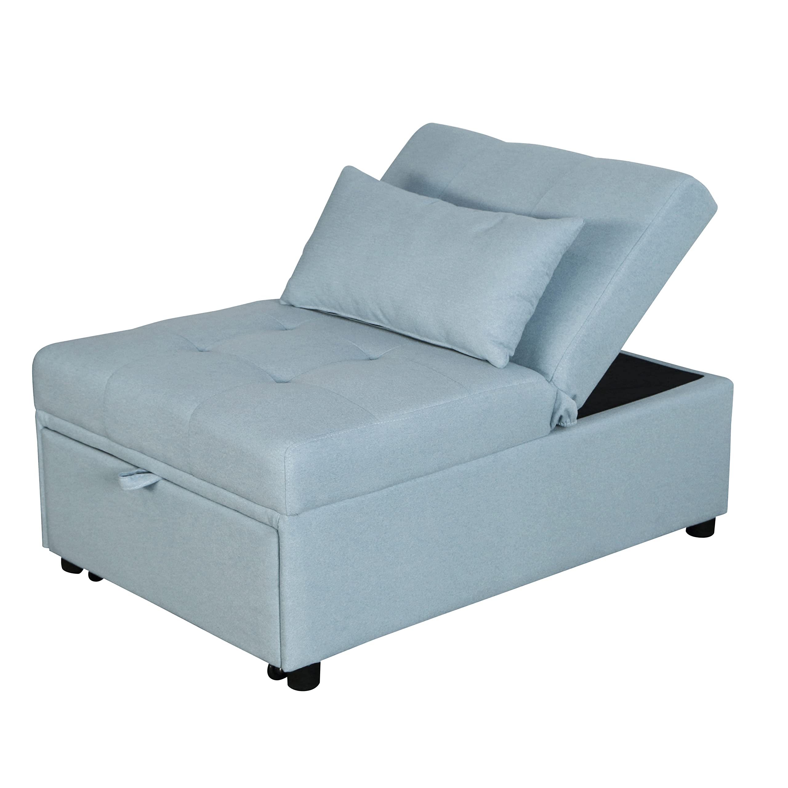 Morhome Convertible, Sleeper 4-in-1 Multi-Function Folding Ottoman Sofa Adjustable Backrest, 264 Pounds Weight Capacity, Single Bed Chair for Small Space, Green