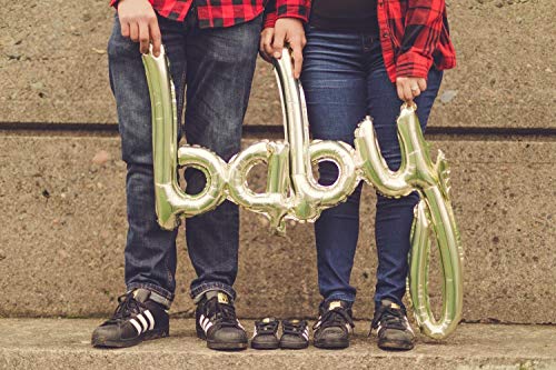 Besttt-Seller 46 Inch White Gold Baby Script Balloon banner baby shower decoration foil balloons
