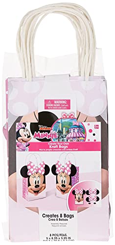 Mini Mouse Party Favor Paper Bags - 8.25" x 5" x 3.25" | Multicolor - Pack of 8