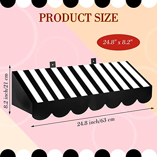 Tallew 4 Piece 3D Awning Wall Decorations Stripes Paper Awning Kids Awnings Circus Birthday Party Decor Carnival Theme Party Decorations for Doors Window Wall Classroom Home Concession Room(Black)