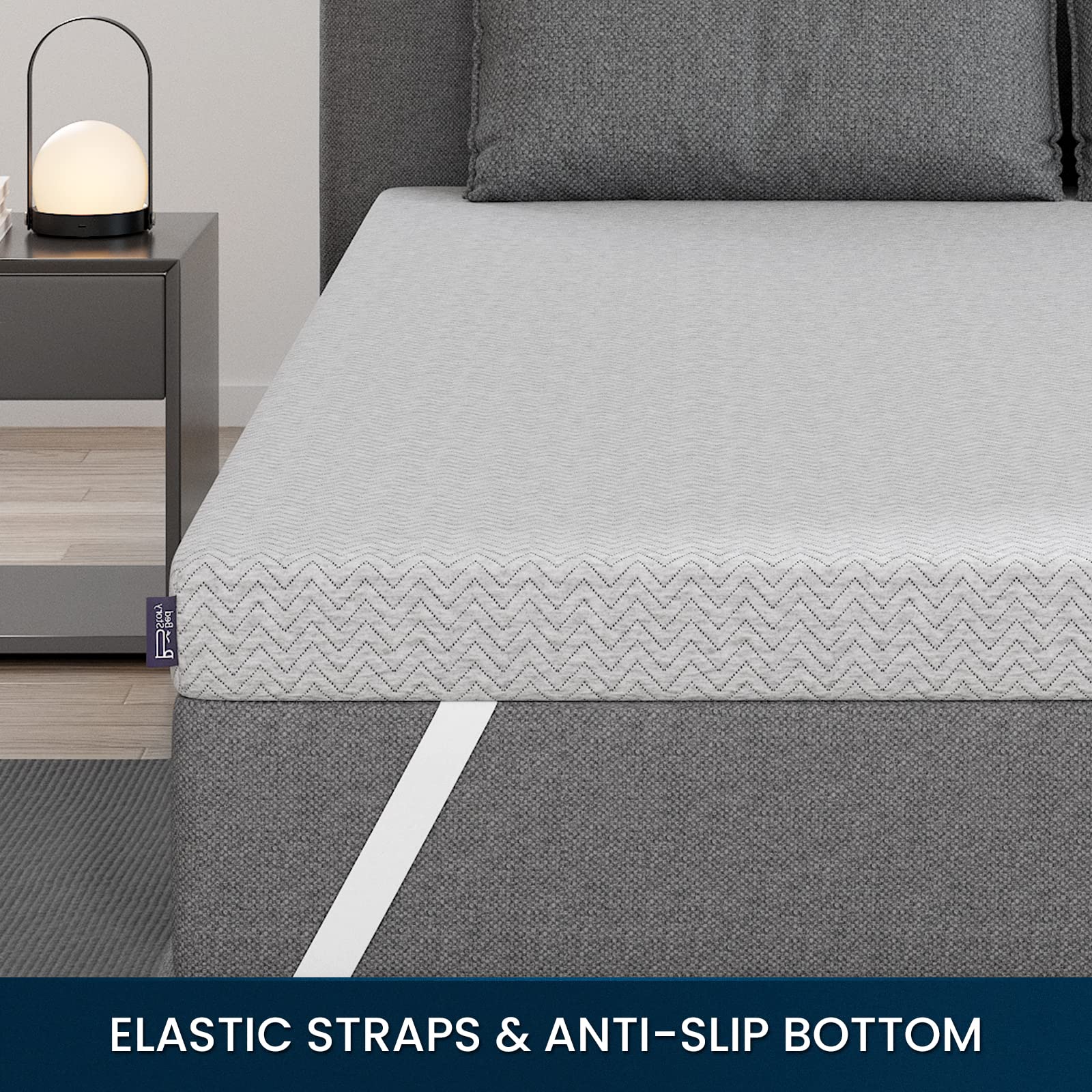 BedStory Mattress Topper 4 Inch King Size -Memory Foam Bed Topper for Pain Relief - Copper Gel Bamboo Charcoal Green Tea Infused Cooling Mattress Pad