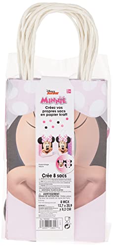 Mini Mouse Party Favor Paper Bags - 8.25" x 5" x 3.25" | Multicolor - Pack of 8