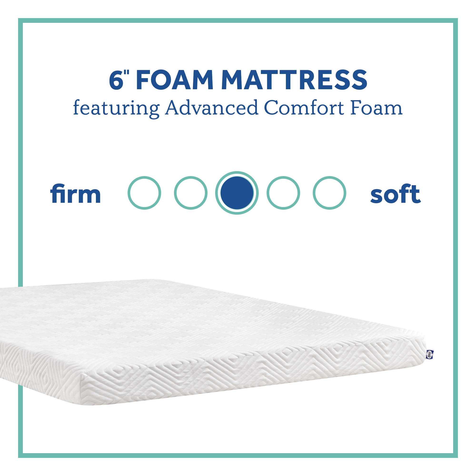 Sealy - Memory Foam Bed in a Box – 6 Inch, Low Profile, Medium Feel, Twin XL Size, CertiPur-US Certified,White
