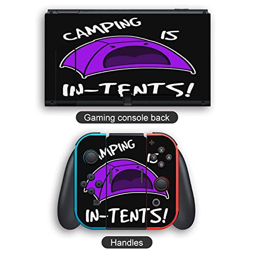 Camping is in Tents Compatible with Switch/Switch Lite Console Joy-Con Dock Sticker Skin Full Set Cute Stickers Cover for Switch