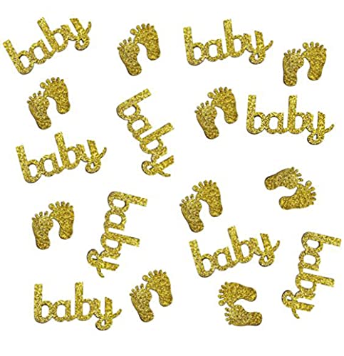 100pcs of Double-Side Gold Glitter Baby Confetti for Wedding Bithday Parties Bridal Shower Confetti Baby Shower Decorations Table Scatters Setting