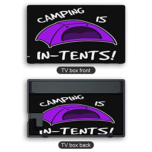 Camping is in Tents Compatible with Switch/Switch Lite Console Joy-Con Dock Sticker Skin Full Set Cute Stickers Cover for Switch