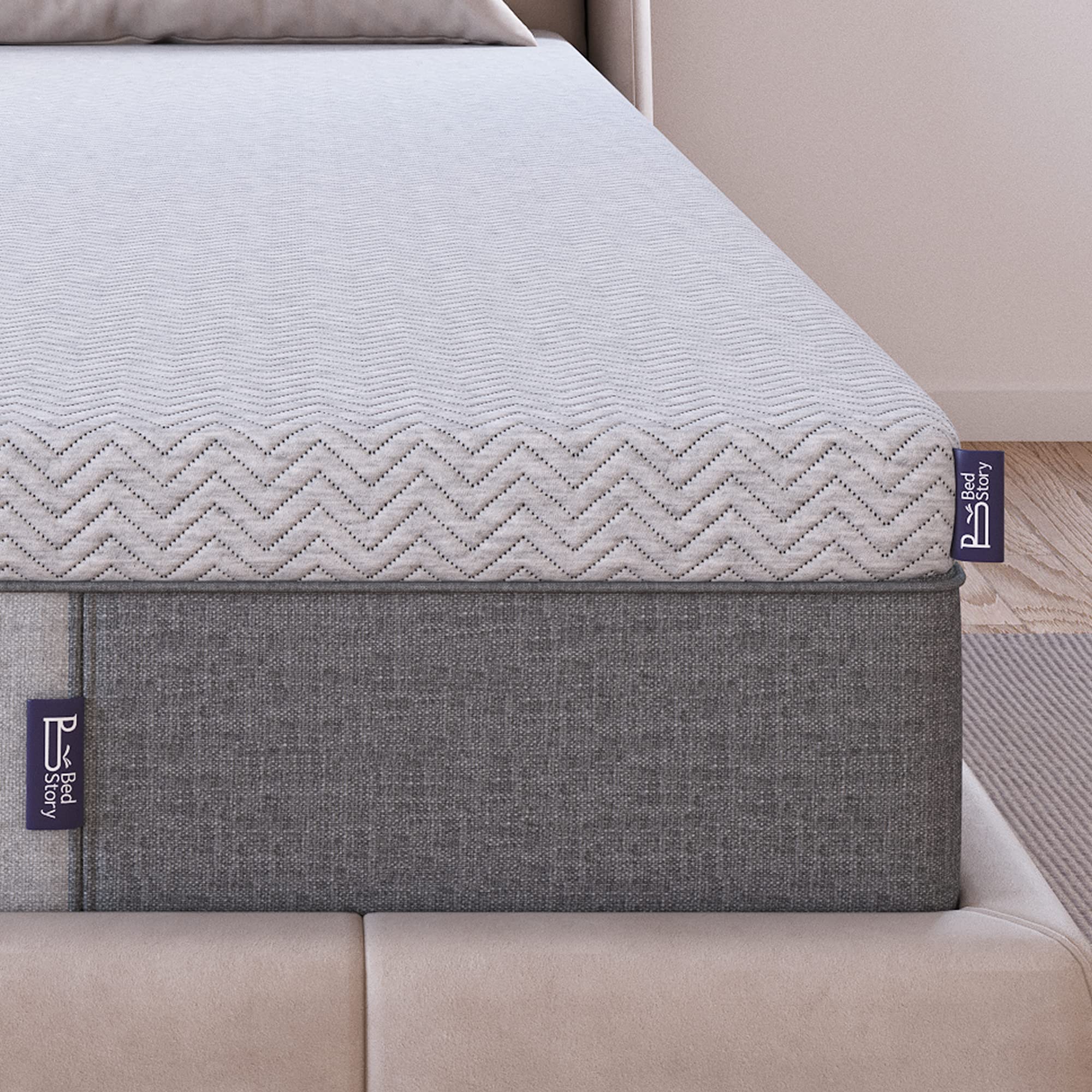 BedStory Mattress Topper 4 Inch King Size -Memory Foam Bed Topper for Pain Relief - Copper Gel Bamboo Charcoal Green Tea Infused Cooling Mattress Pad