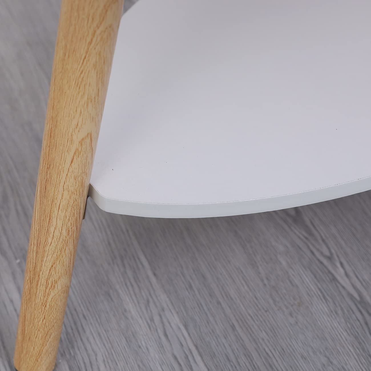 Oval Wood Coffee Table Modern Style with Open Storage Layer for Storage and Display 2 Tier Goose Egg Pattern Sofa Table Cocktail Table for Living Room Home Office