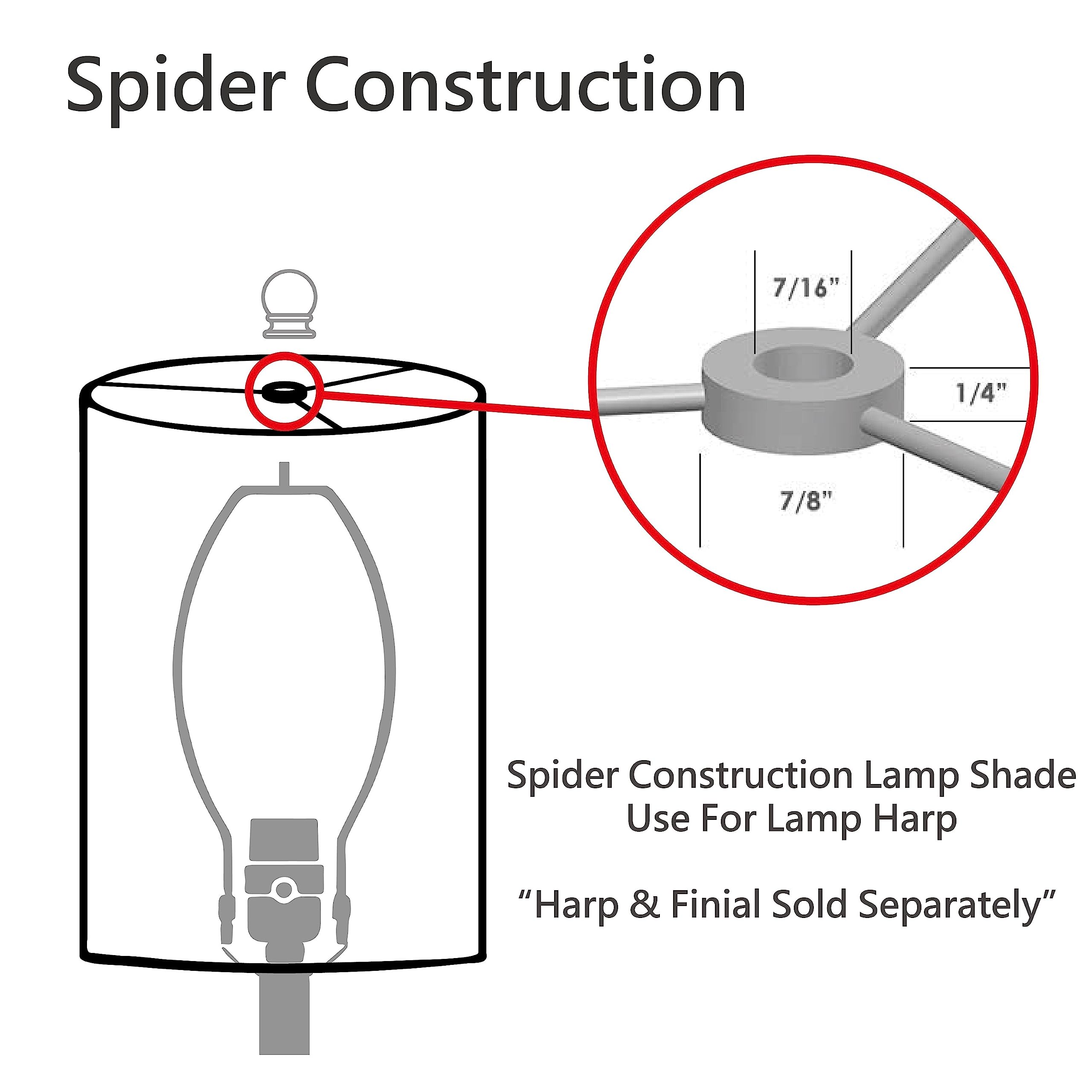 Aspen Creative 32688 Transitional Empire Shape Spider Construction Lamp Shade, Off White, 7" Top x 13" Bottom x 9-1/2" Slant Height