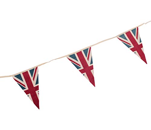 ASVP Shop Vintage British Union Jack Textile Flag Cloth Fabric Bunting Retro Banner UK 16.5 feet Long