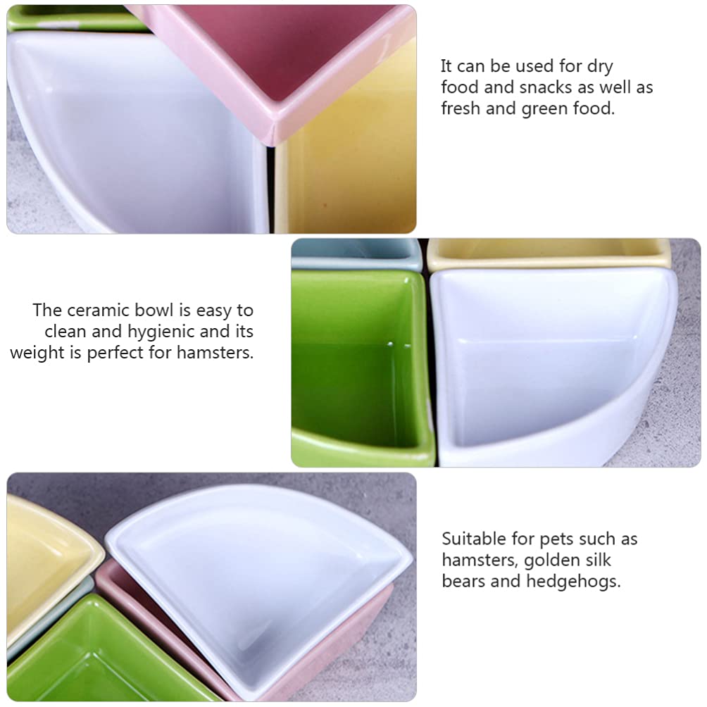 1pc Hamster Feeding Bowl Triangle Hamster Drinking Bowl Food Bowl Hamster Food Feeder Pet Supplies Hamster Bowl Ceramics Bowl Feeding Basin