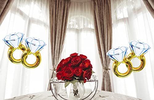 2Pcs Diamond Engagement Mylar Balloons,Marriage Engagement,Wedding Bridal Shower Party Supplies.