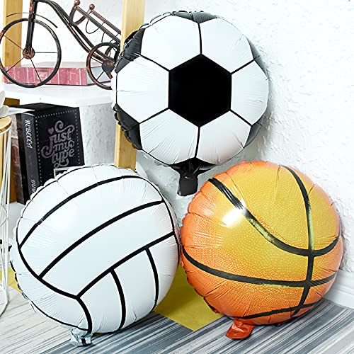 BinaryABC Basketball Mylar Foil Balloons,Sports Theme Party Supplies,10Pcs(18 Inch) (Basketball-1)