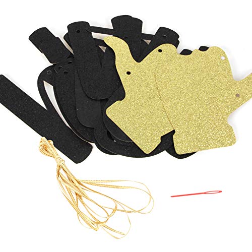 Black Glitter Holy Shit You Did It Banner - Congrats Grad Sign - Funny Graduation Banner - High School/College Graduation Party Decorations